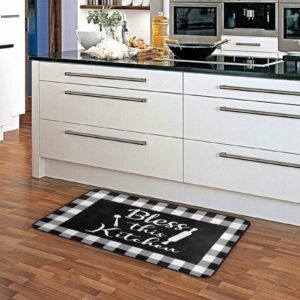 Kitchen Rug Bless This Kitchen 39 x 20 Inch Non-Slip Anti Fatigue Comfort Entryway Door Mats Perfect Carpet for Home Decor