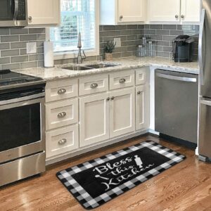 Kitchen Rug Bless This Kitchen 39 x 20 Inch Non-Slip Anti Fatigue Comfort Entryway Door Mats Perfect Carpet for Home Decor