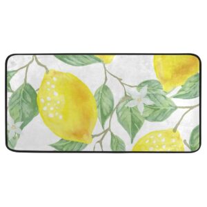 lemon kitchen rug fruits runner rug, door mat bath rug home decor floor mat non-slip carpet for kitchen living bedroom 39 x 20 inch