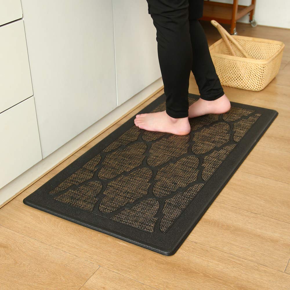 Deluxe Anti-Fatigue Kitchen Mats 39"x20" Oil and Stain Resistant with Strong Fabric, Stylish Chef Mat Match Every Corner