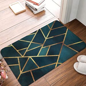 crody 3d printed door mat midnight green gold stone geometric polyester anti-slip rug decor bath kitchen living room welcome mat home decoration housewarming gift 60x90cm