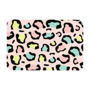 vbfofbv bathroom rugs absorbent bath mats for bathroom kitchen bath rugs indoor outdoor area rugs, pink leopard print lovely kawaii