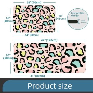 VBFOFBV Bathroom Rugs Absorbent Bath Mats for Bathroom Kitchen Bath Rugs Indoor Outdoor Area Rugs, Pink Leopard Print Lovely Kawaii