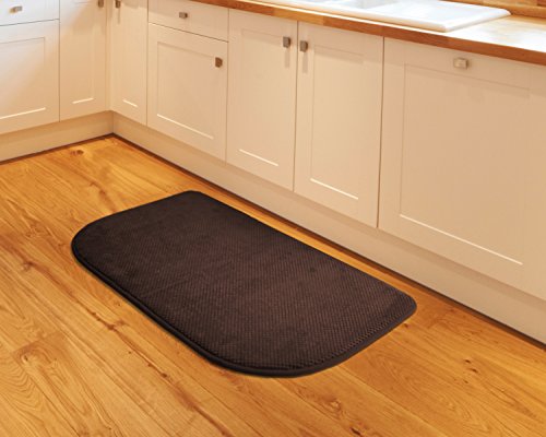 Kashi Home Soft Plush Memory Foam Non-Slip Backing Kitchen Rug Mat, 18x30 Inch, Chocolate