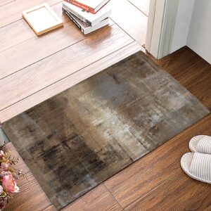 modern abstract indoor doormat bath rugs non slip, washable cover floor rug absorbent carpets floor mat home decor for kitchen bathroom bedroom brown and gray minimalism art 16x24in