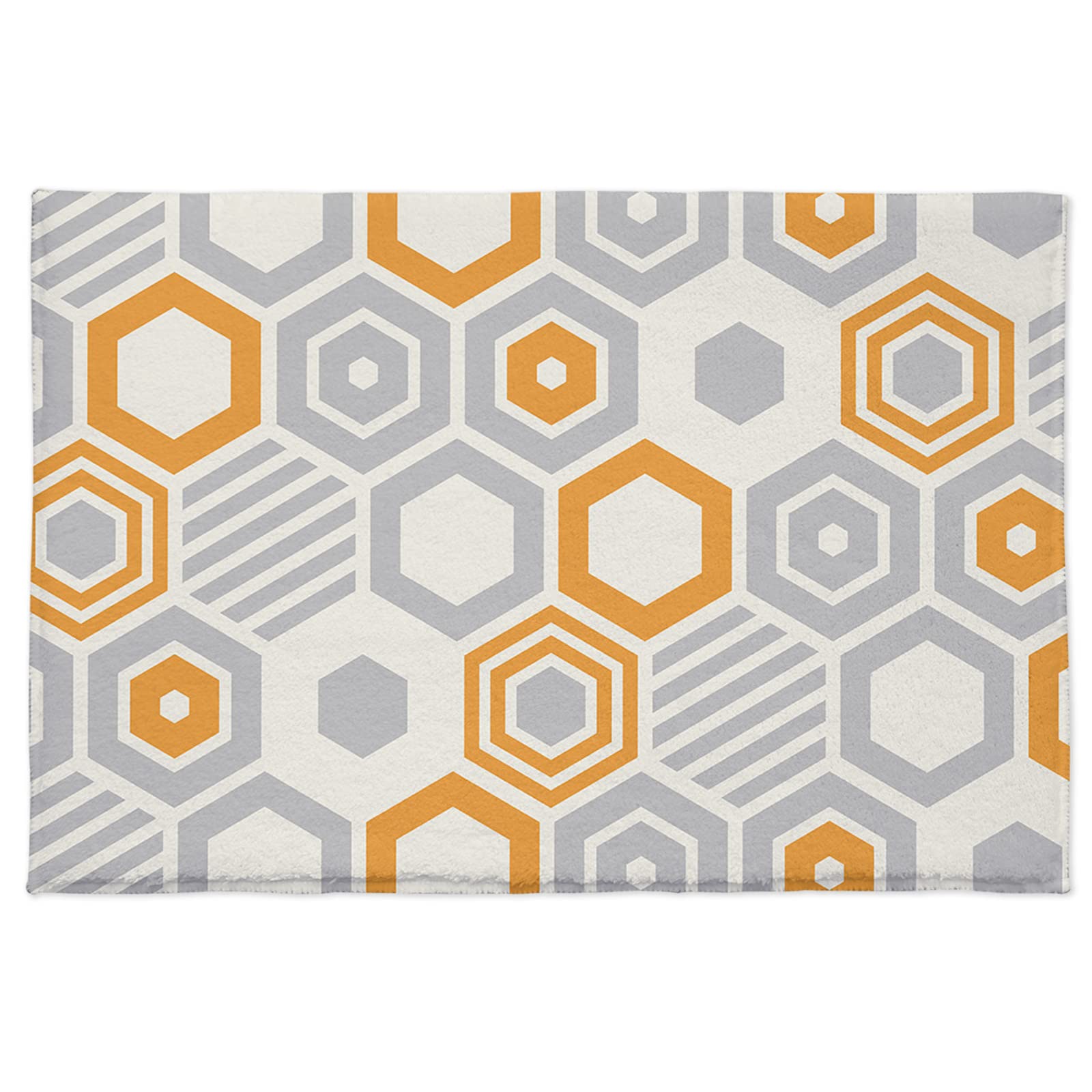 Door mat Door Mats Bath Rugs Grey Abstract Geometric Orange Hexagons,Soft Fluffy Doormats Non Slip Carpet Modern Minimal Art,gy Fuzzy Area Throw Rug for Kitchen/Bathroom/Bedroom/Living Room 18x30in