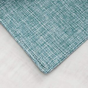 Home Brilliant Cloth Placemats Set of 4 for Holiday Dinner Linen Placemat Heat Resistant Dining Table Place Mats for Kitchen Table, 13 x 19 inches, Teal