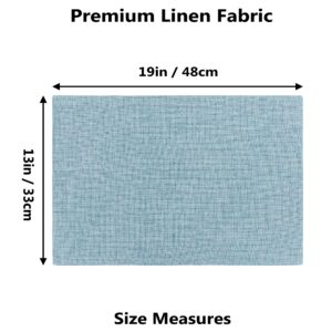 Home Brilliant Cloth Placemats Set of 4 for Holiday Dinner Linen Placemat Heat Resistant Dining Table Place Mats for Kitchen Table, 13 x 19 inches, Teal