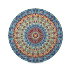 qilmy mandala round placemats non-slip washable polyester table mats set of 4 heat resistant placemats for kitchen dining table decoration