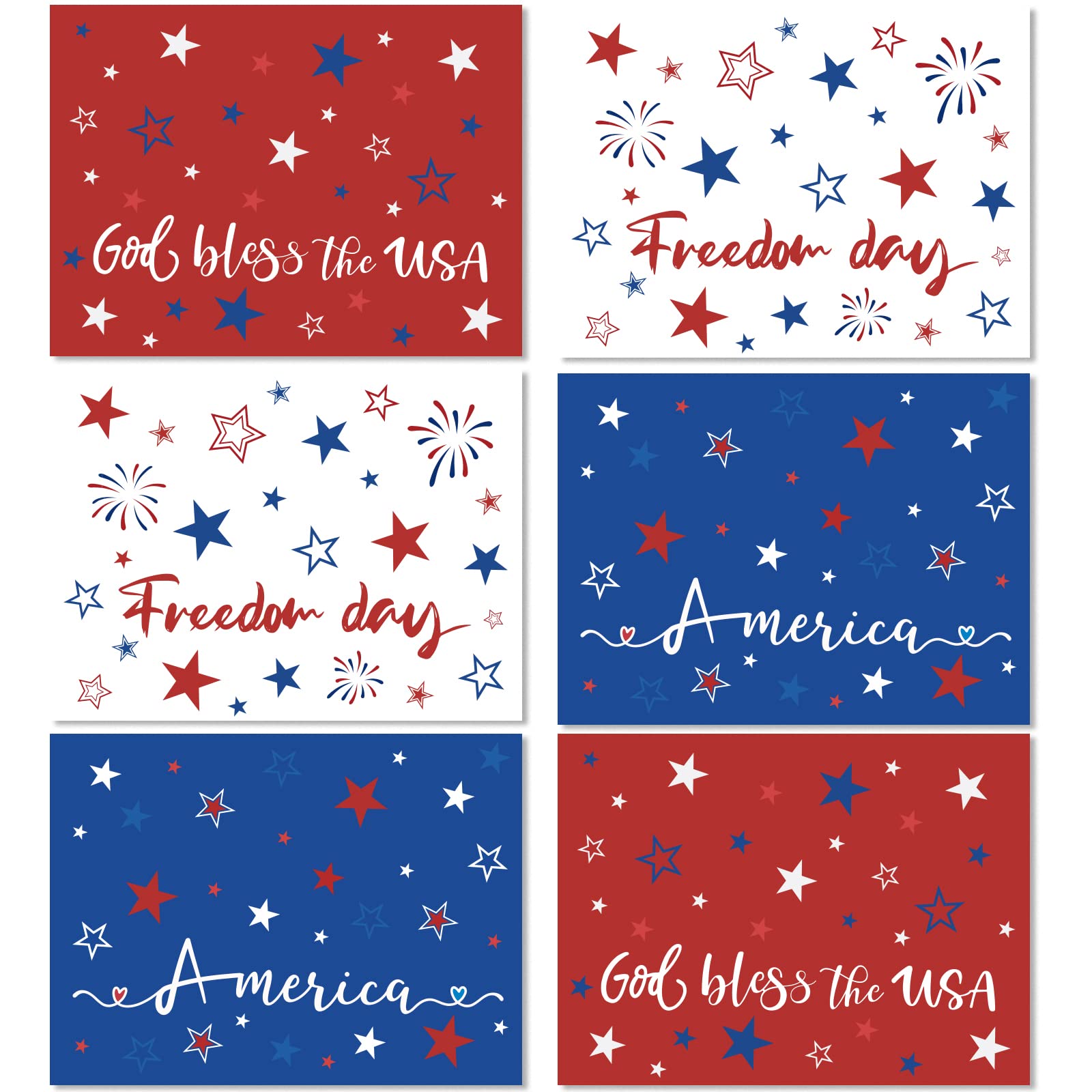 Veterans Day Placemat Set of 6 Patriotic Freedom Stars Place Mats 4th of July Memorial Day Plastic Table Mats Independence Day Place Mats Holiday Table Placemats for Indoor Outdoor Party Dining Table