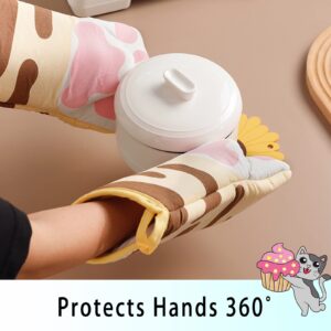 HuiDou Funny Oven Mitts Kitchen Accessories Cooking Baking Heat Resistant Kawaii Cat Glove, Gifts for Cat Lover 1 Pair Claw