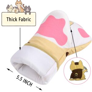 HuiDou Funny Oven Mitts Kitchen Accessories Cooking Baking Heat Resistant Kawaii Cat Glove, Gifts for Cat Lover 1 Pair Claw