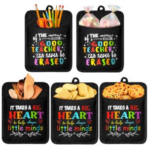 grobro7 5pcs teacher appreciation gift pot holders it takes a big heart to help shape little minds cotton pocket potholder microwave oven mitt thank you teachers gifts for back to school graduation