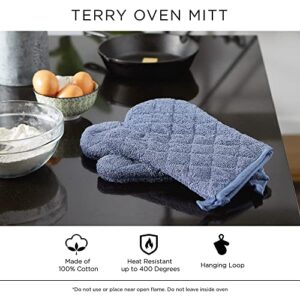 DII Basic Terry Collection 100% Cotton Quilted, Oven Mitt, Eggplant, 2 Piece