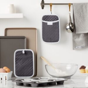 KitchenAid Asteroid Pot Holder 2-Pack Set, Charcoal Grey, 7"x10"