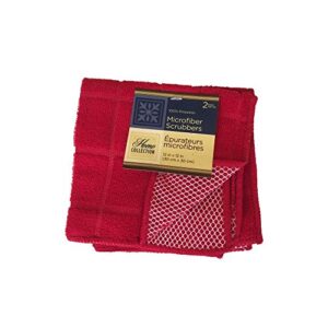 This (Red) Kitchen Starter Set Has Oven Mitts, Pot Holders, Kitchen Towels, Micro-Scrubber Dish Cloths, A Drying Mat, a Refrigerator Magnet Filled With Kitchen Safety Tips and more.