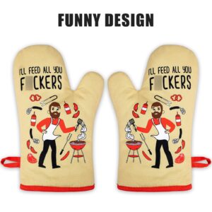 Miracu Funny Oven Mitts, Gifts for Chefs, Cooking BBQ Oven Mitt - Unique Cooking Gifts for Cooks Dad Brother Him - Funny Kitchen Gadgets, Manly Fathers Day, Housewarming, Grilling Chef Gifts for Men