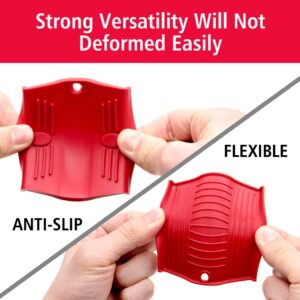 Cast Iron Skillet Handle Covers Silicone Hot Handle Holder，4 Pieces Pan Handle Sleeve Pot Holders Cover,Non Slip Rubber Pot Holders for Cast Iron Skillet Metal Pan (Red)