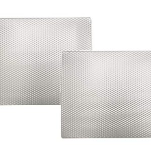 Heat Resistant, Non-Slip, Metal Counter/Table Protector Mat, Large - 14" x 17" - 2 Pack - Silver