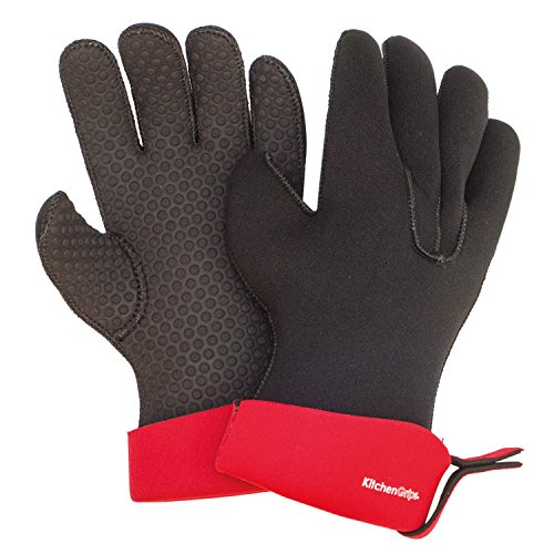 Cuisipro KitchenGrips FLXaPrene Red & Black Chef’s Gloves - Set of 2 | Small