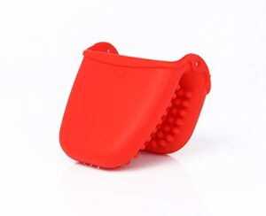 dexas mini silicone oven mitt with raised nibs, red