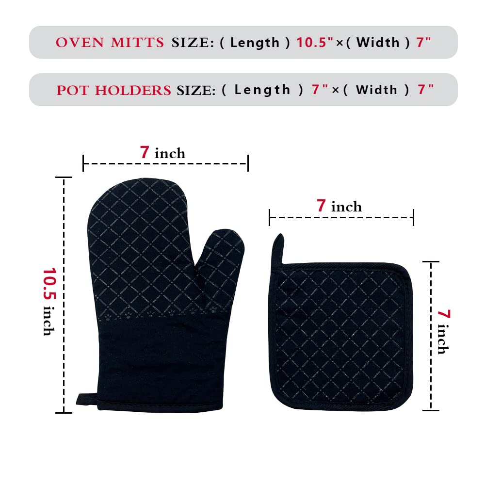 When in Doubt Pull It Out,Oven Mitts and Pot Holders Sets of 2，Funny Oven Mitt，Silicone Non-Slip Oven Mitts,Cute Housewarming Gift,Perfect for Kitchen,Cooking,Baking,Grilling