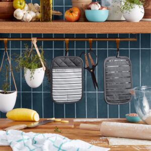 KitchenAid Albany Pot Holder 2-Pack Set, Charcoal Grey, 7"x10"