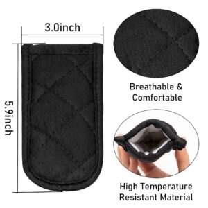 R HORSE 6Pcs Hot Handle Covers, Black Pot Pan Handle Covers Cast Iron Skillet Handle Covers Heat Resistant Pot Pan Skillet Handle Holder Sleeves Mitt for Kitchen Baking Cooking BBQ Cookwares