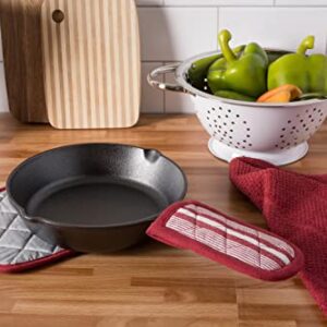 DII Double Strip Chef Kitchen Cooking & Baking Collection, Pan Handle Set, 6x3, Barn Red, 3 Piece