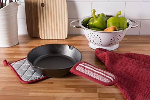 DII Double Strip Chef Kitchen Cooking & Baking Collection, Pan Handle Set, 6x3, Barn Red, 3 Piece