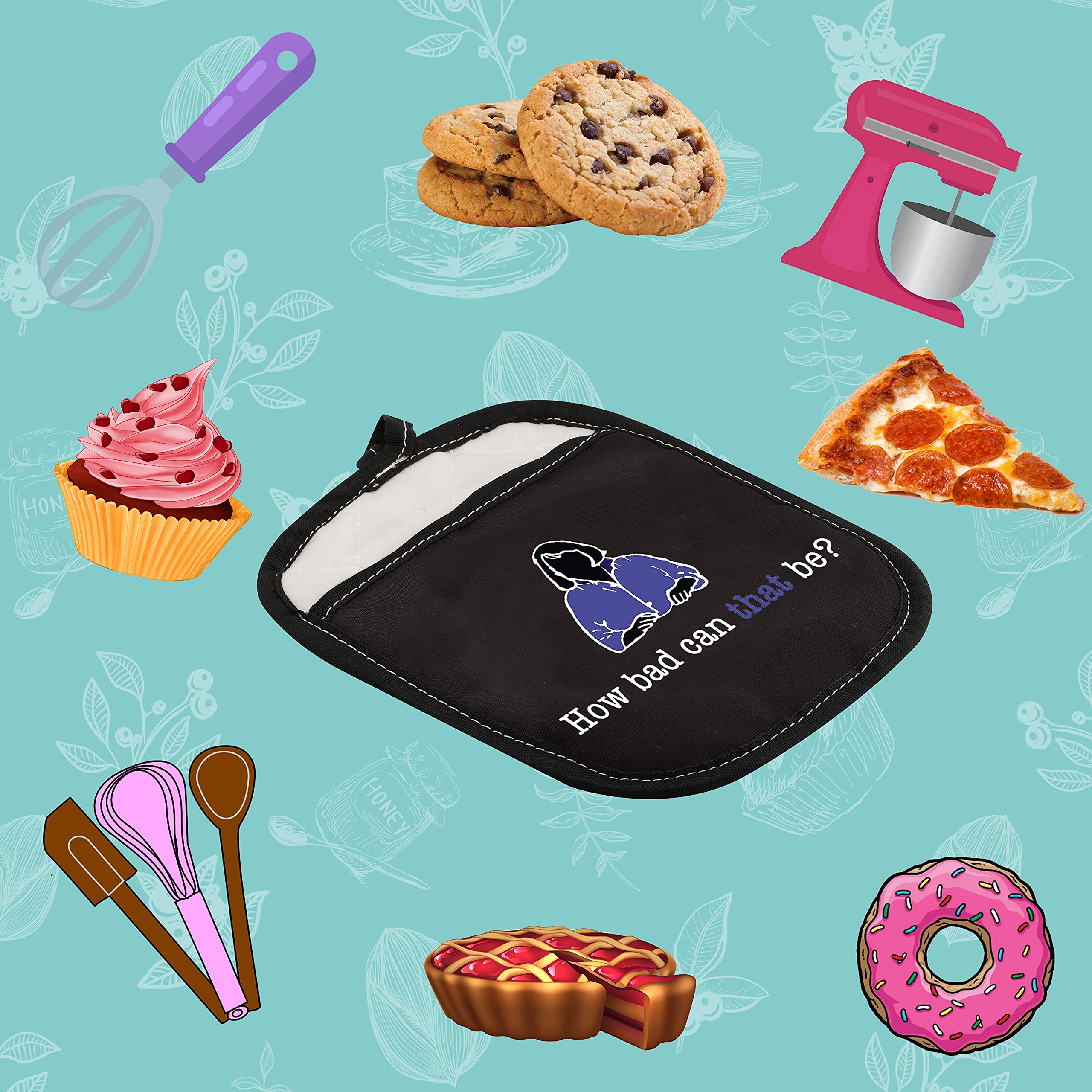 Ina Fans Gift Ina Inspired How Bad Can That Be Baking Oven Pads Pot Holder with Pocket (How Bad can That be)