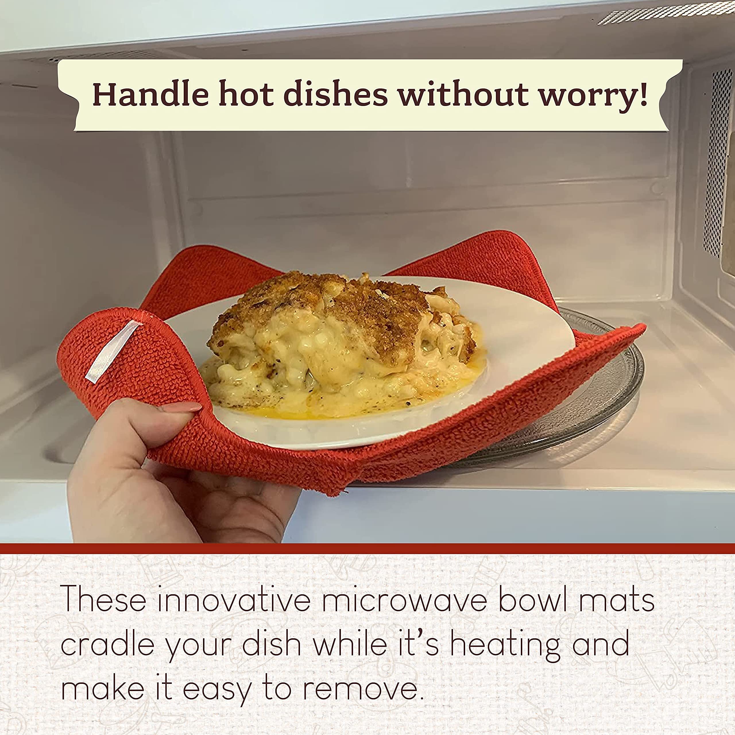 Kitchen Plate Hugger for Microwave| Hot Pads for Microwaves | Microwave Oven Mitt | Bowl Cozy | Food Huggers | Microwave Plate and Bowl Huggers | 2 Pack