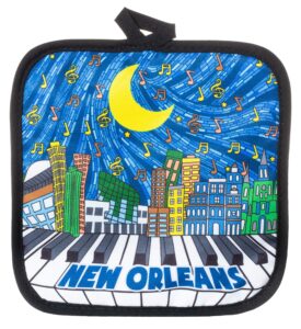 artisan owl new orleans music mosaic souvenir pot holder