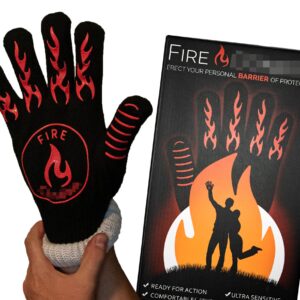 Fire Con Dumb Heat Resistant Glove - Hilarious Gift That Works - 932 Degrees Heat Resistant - Includes Heat Glove, Funny Box, and Instructions