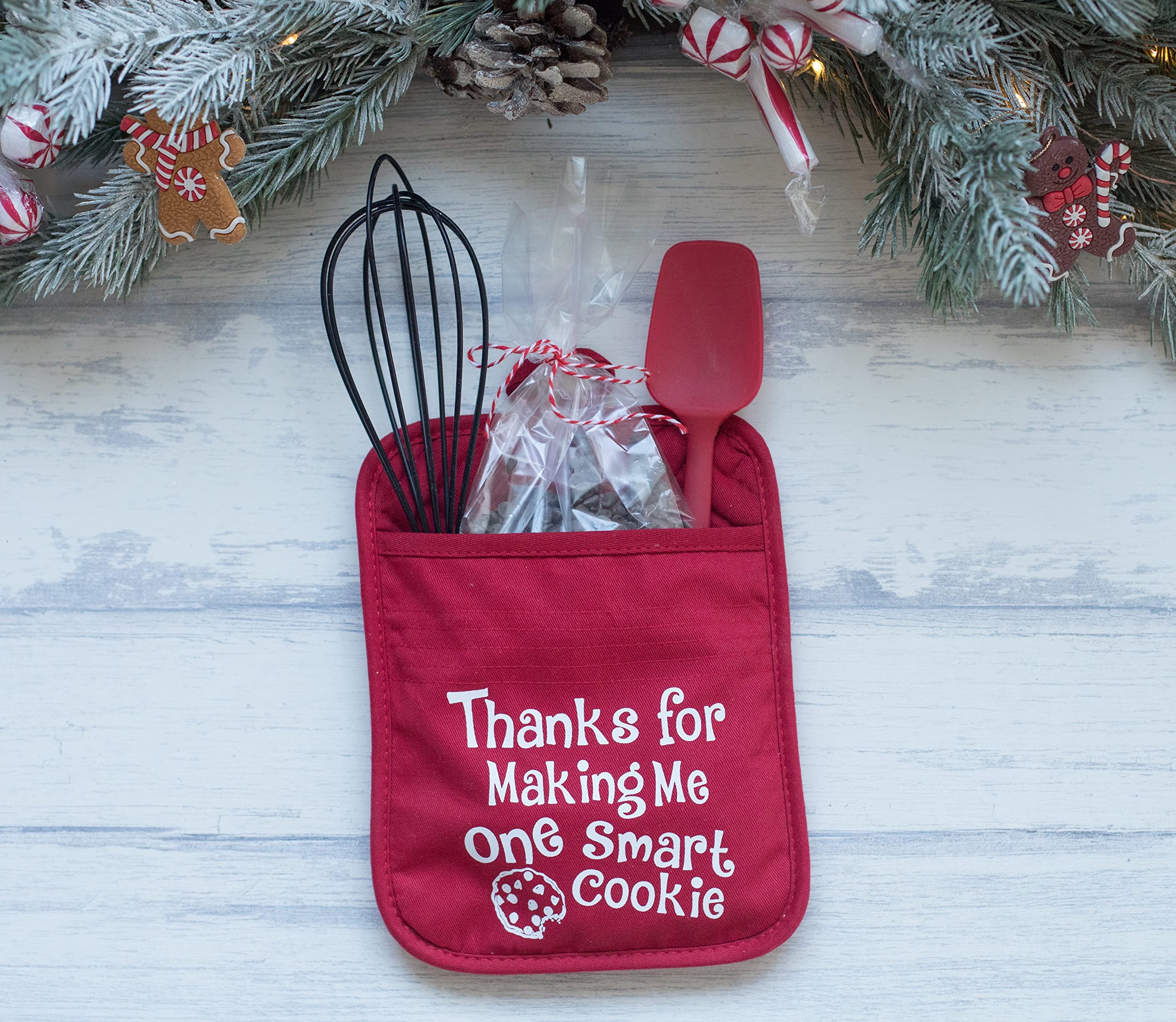 Teacher Appreciation Gift for Women - Thank You Present Potholder - One Smart Cookie Oven Mitt - Set of 2 (One Smart Cookie 3 pack)