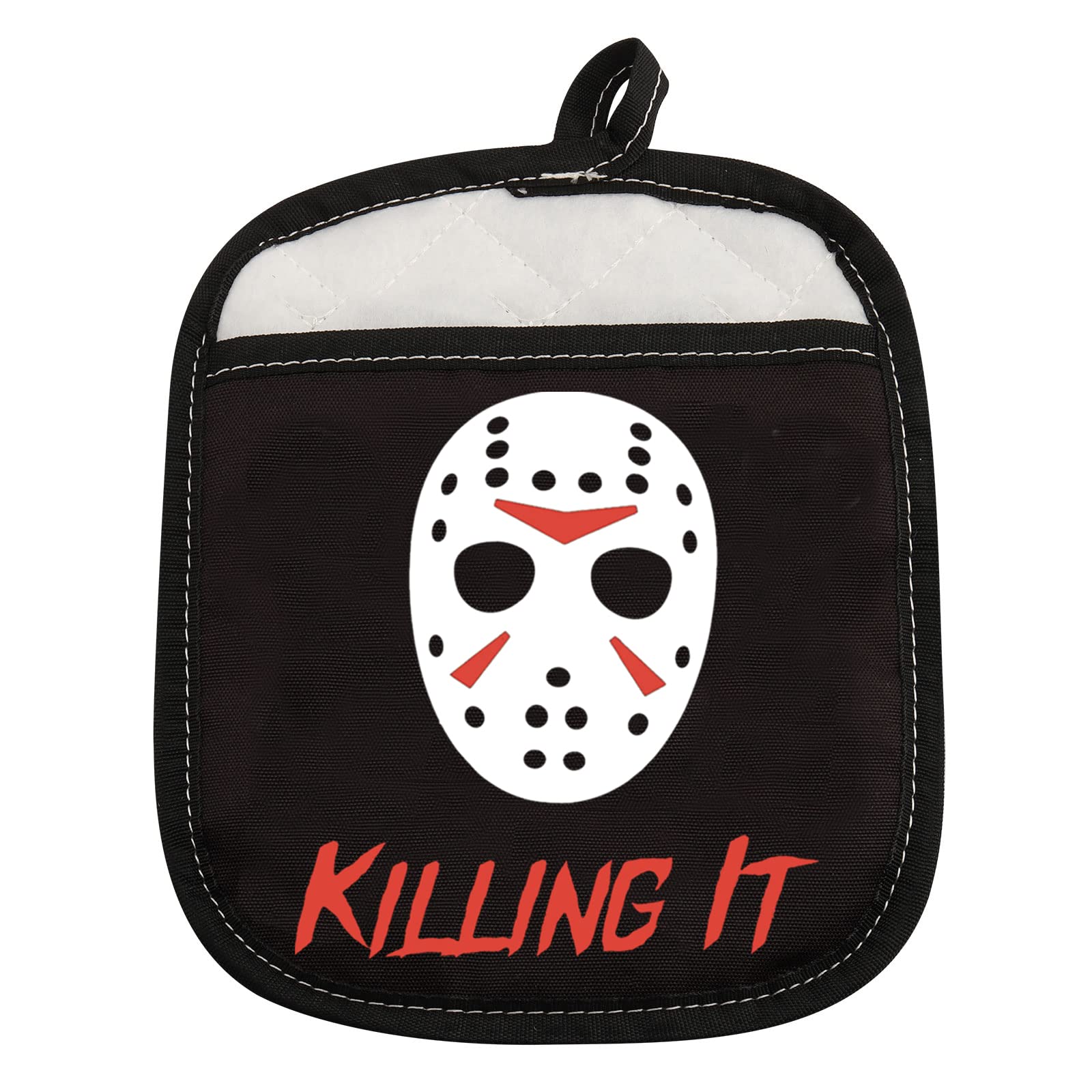 ZJXHPO Horror Inspired Pot Holder Killing It Horror Movie Lover Oven Mitts Gift Halloween Kitchen Baking Gloves Baker Oven Pads (Killing 2 Holder)