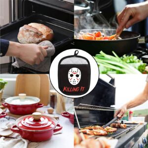 ZJXHPO Horror Inspired Pot Holder Killing It Horror Movie Lover Oven Mitts Gift Halloween Kitchen Baking Gloves Baker Oven Pads (Killing 2 Holder)