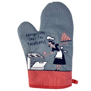 baking some shut the fucupcakes oven mitt funny shut up cupcakes chef kitchen glove funny graphic kitchenwear funny sarcastic novelty cookware blue oven mitt