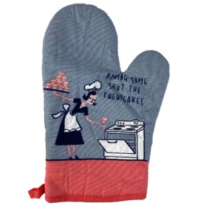 Baking Some Shut The Fucupcakes Oven Mitt Funny Shut Up Cupcakes Chef Kitchen Glove Funny Graphic Kitchenwear Funny Sarcastic Novelty Cookware Blue Oven Mitt