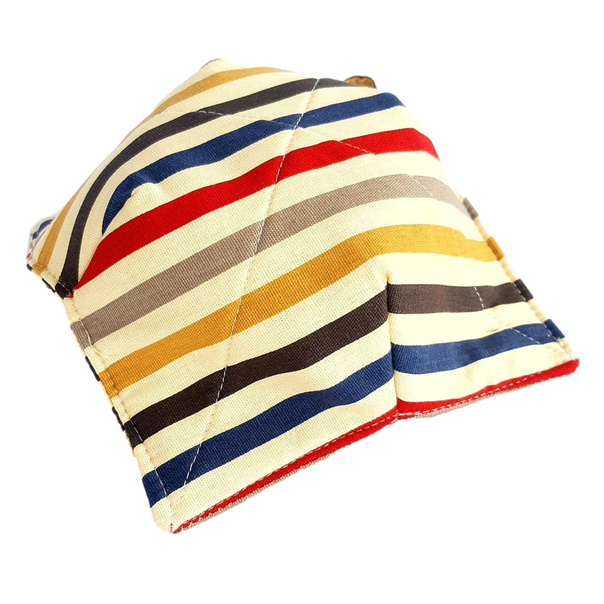 CUSHYSTORE 4X Bowl Cozy Canvas Holders Heat and Cold Resistant Anti-Scalding Protector - Retro Stripe