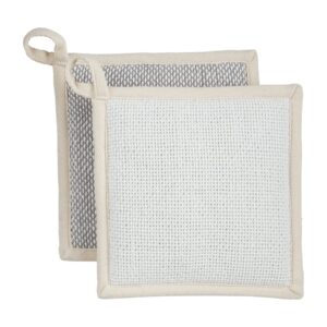 mud pie woven pot holders, white, 8" x 8"