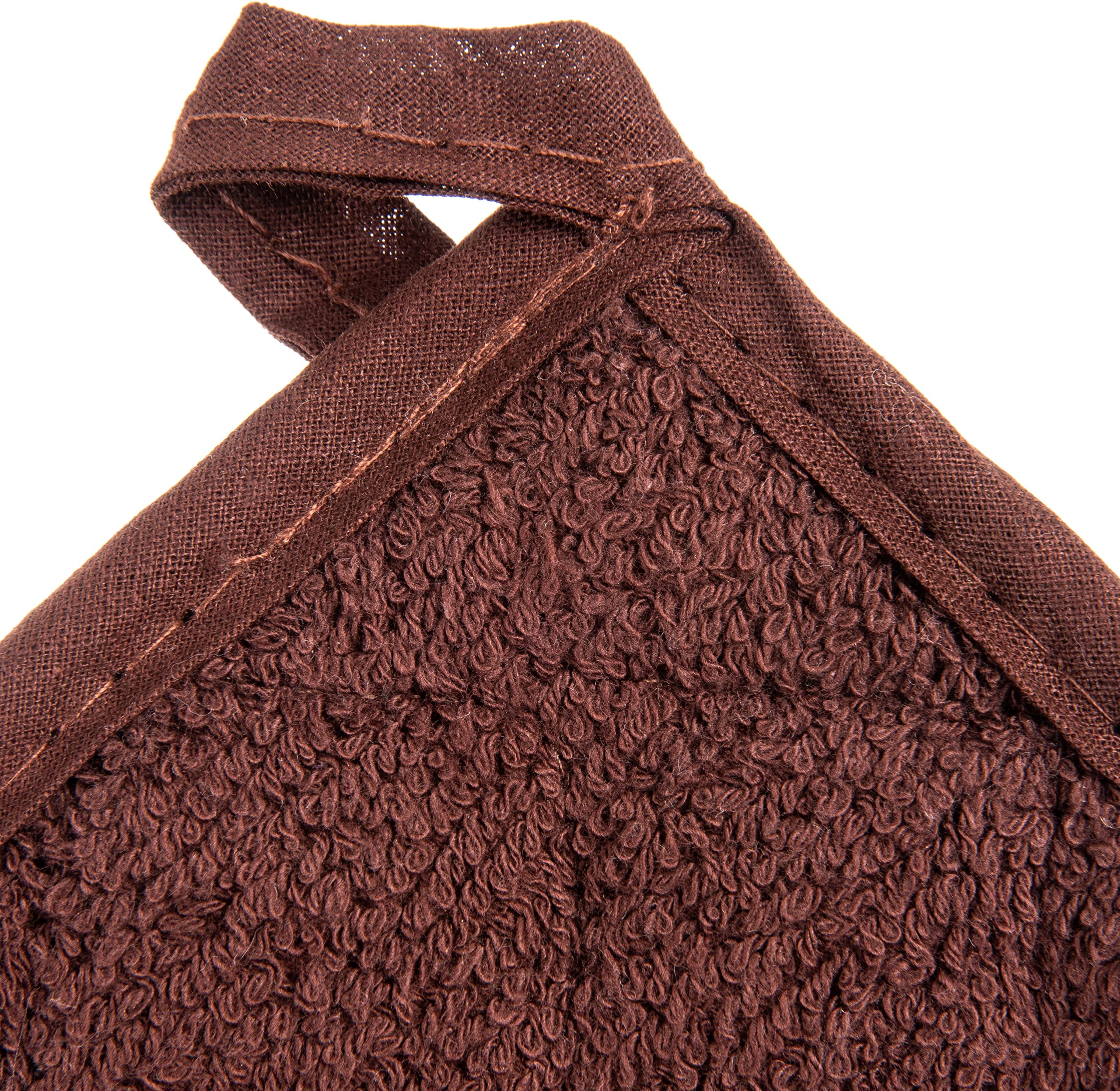 San Jamar Cotton Terry Cloth Square Potholders, 8 Inches, Brown, Medium (Pack of 12)