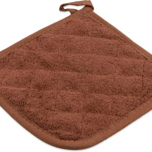 San Jamar Cotton Terry Cloth Square Potholders, 8 Inches, Brown, Medium (Pack of 12)