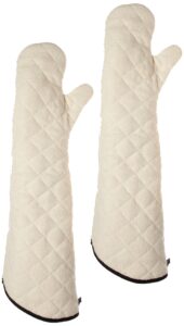 san jamar 824tm heavy duty terry cloth temperature protection oven mitt, 24" length, natural