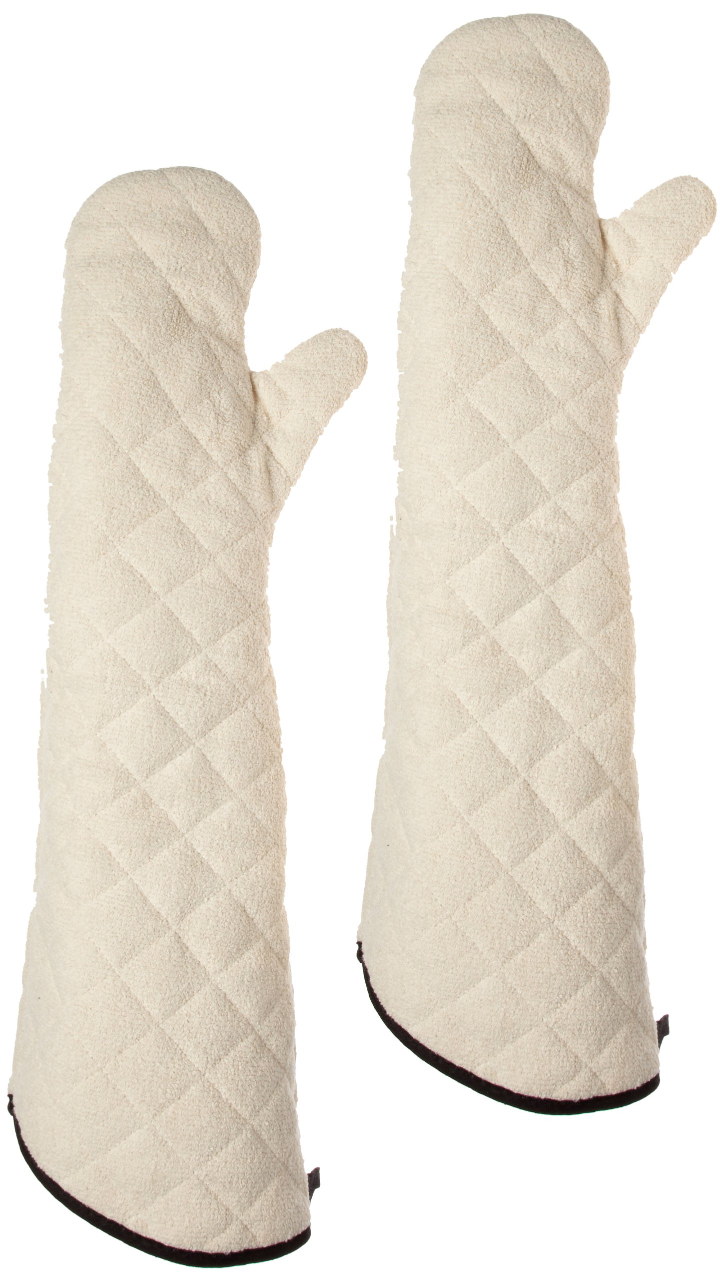 San Jamar 824TM Heavy Duty Terry Cloth Temperature Protection Oven Mitt, 24" Length, Natural