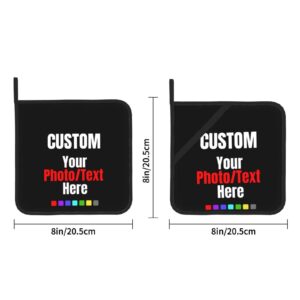 Custom Pot Holders Sets Personalized Kitchen Gifts Add Your Image/Text for Friend,Family as Gift (Personalized Custom Oven Mitts and Pot Holders Sets)