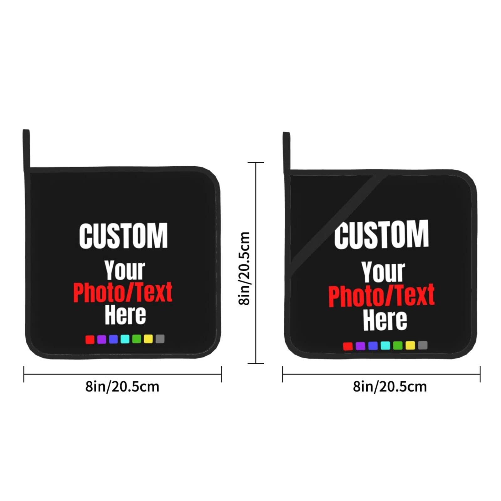 Custom Pot Holders Sets Personalized Kitchen Gifts Add Your Image/Text for Friend,Family as Gift (Personalized Custom Oven Mitts and Pot Holders Sets)