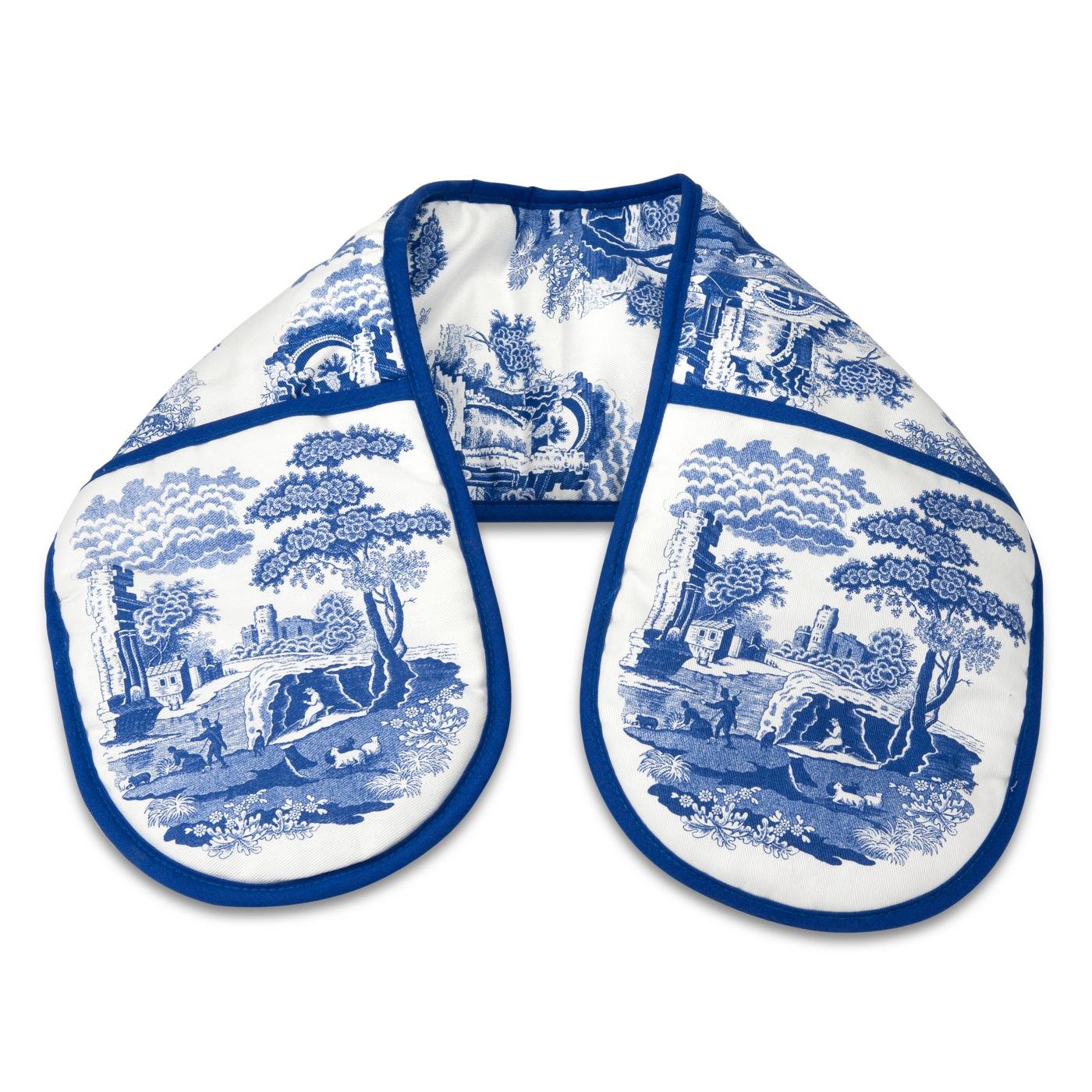 Pimpernel Spode Blue Italian Double Oven Glove Mitt | 100% Cotton | Iconic Traditional English Design |