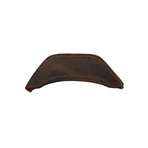 Rustic Leather Hot Handle Holder (Cast Iron Side Kick Potholder) Double Layered, Double Stitched and Handmade by Hide & Drink (Bourbon Brown)