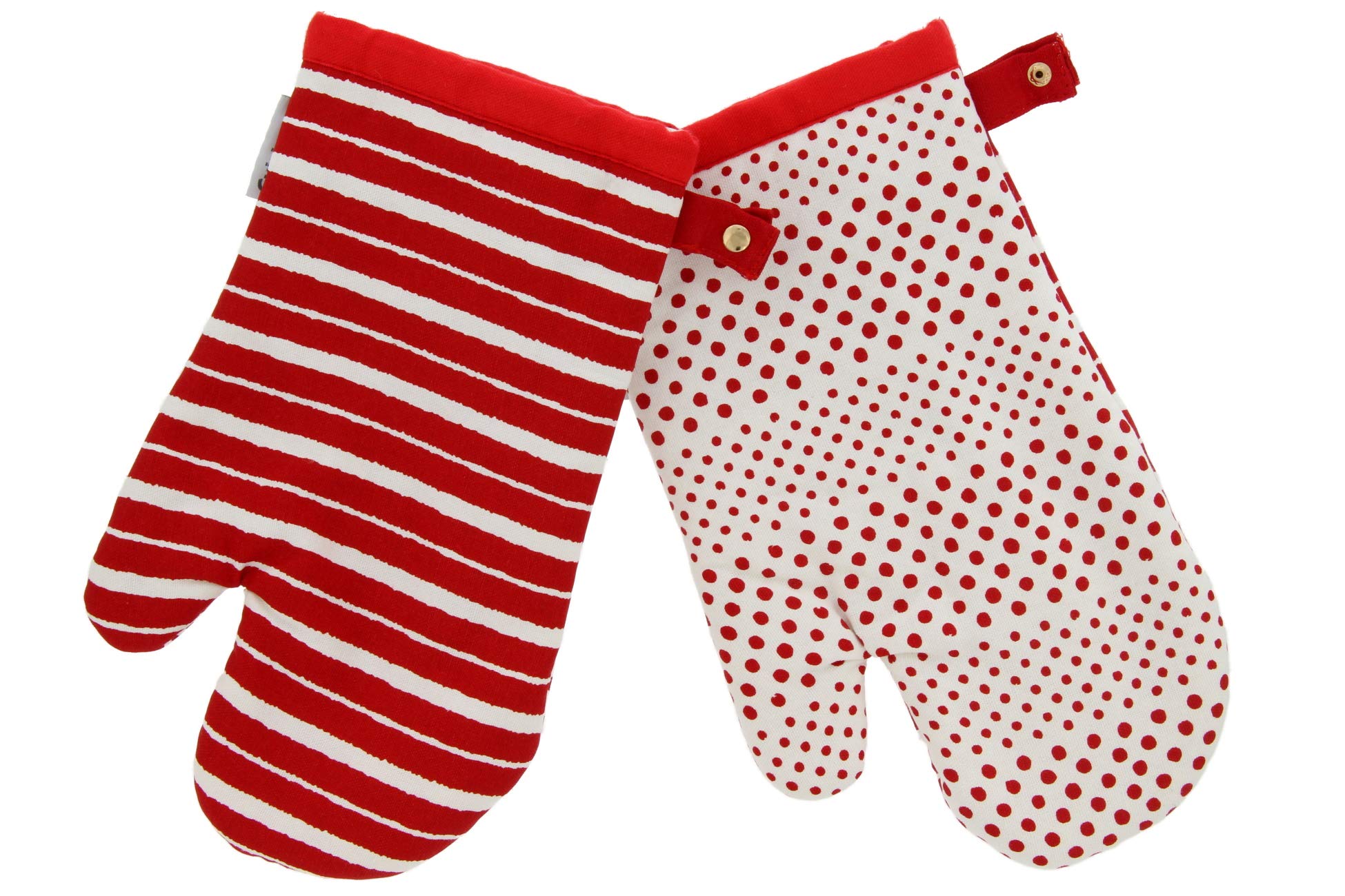 Cuisinart Reversible Print Oven Mitts, 2pk - Heat Resistant Oven Gloves Provide Protection and Safe Insulation to Handle Hot Kitchen Items - Non Slip Oven Mitt Set with Hanging Loop - Salsa Red